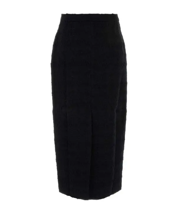 Alessandra Rich Checked Tweed Midi Skirt