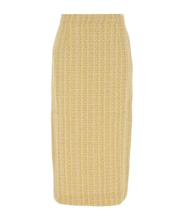 Alessandra Rich Sequined Twill Skirt With Back Slit