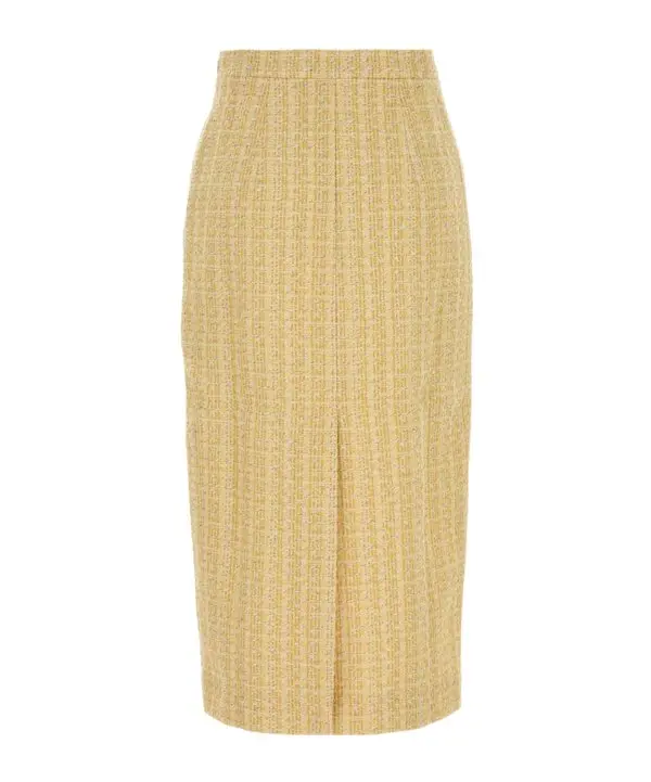 Alessandra Rich Sequined Twill Skirt With Back Slit