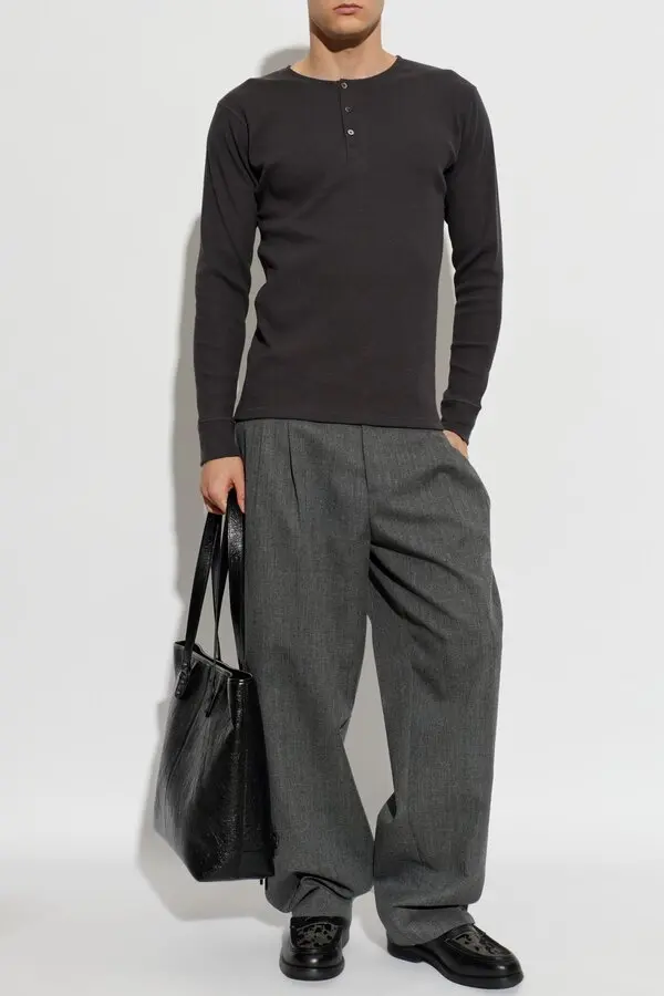 LEMAIRE Ribbed Long Sleeve Henley Top