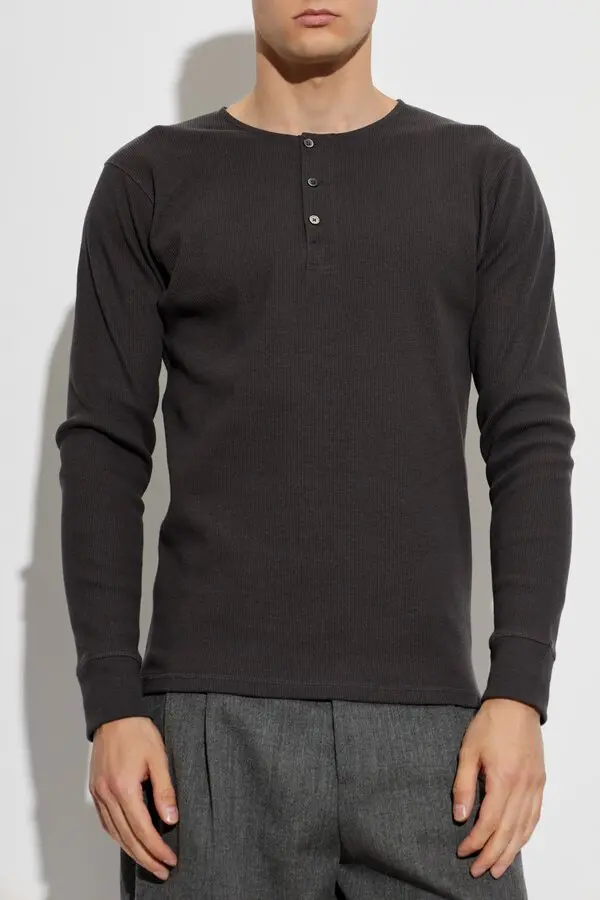 LEMAIRE Ribbed Long Sleeve Henley Top