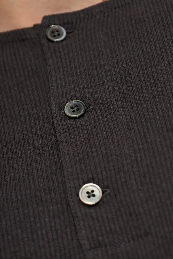 LEMAIRE Ribbed Long Sleeve Henley Top