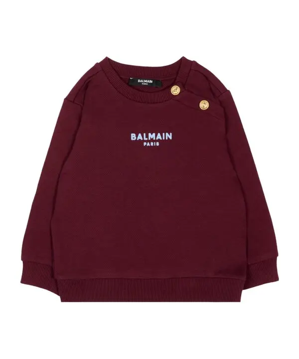 Balmain Logo-print Button-detail Sweater