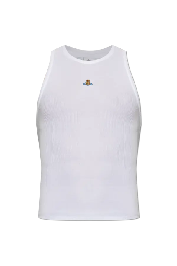 VIVIENNE WESTWOOD Ribbed Knit Sleeveless Top - White