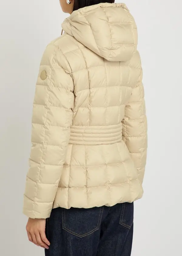 Moncler Engoulevent Hooded Quilted Shell Jacket - Beige