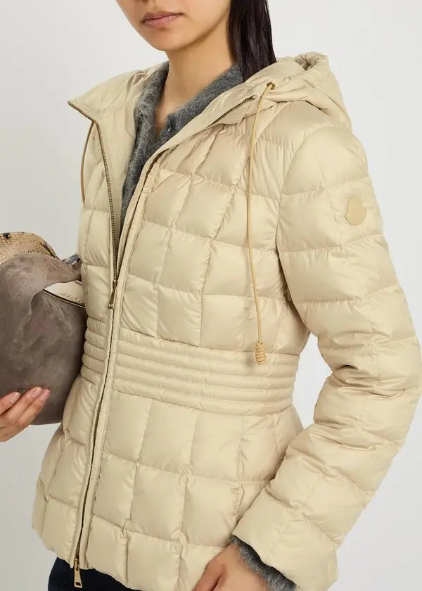Moncler Engoulevent Hooded Quilted Shell Jacket - Beige