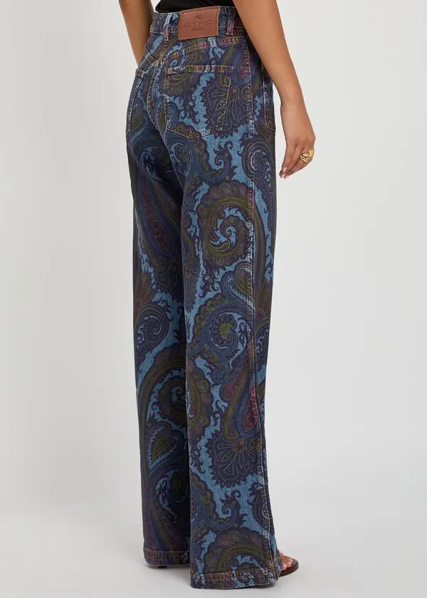 Etro Paisley Print Wide-leg Jeans