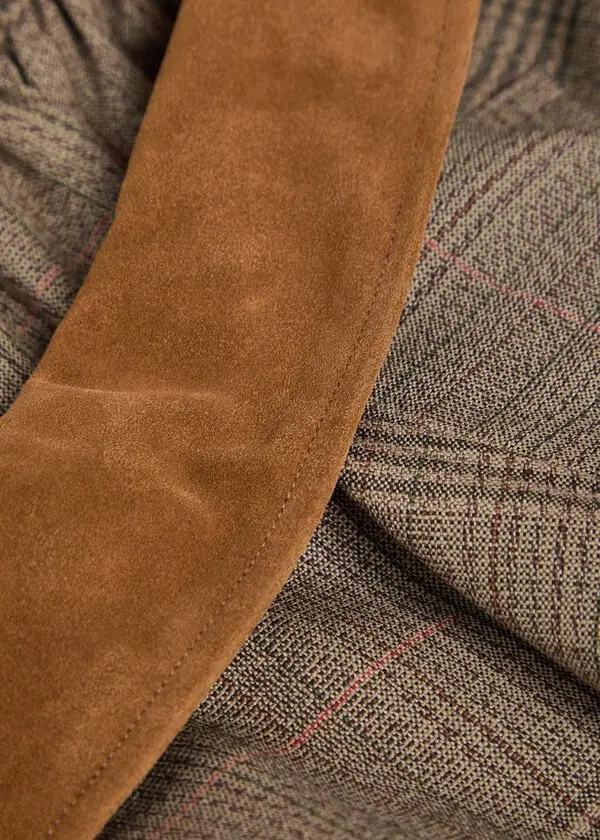 RÓHE Rohé Houndstooth Wool Jacket With Suede Collar - Dark Green