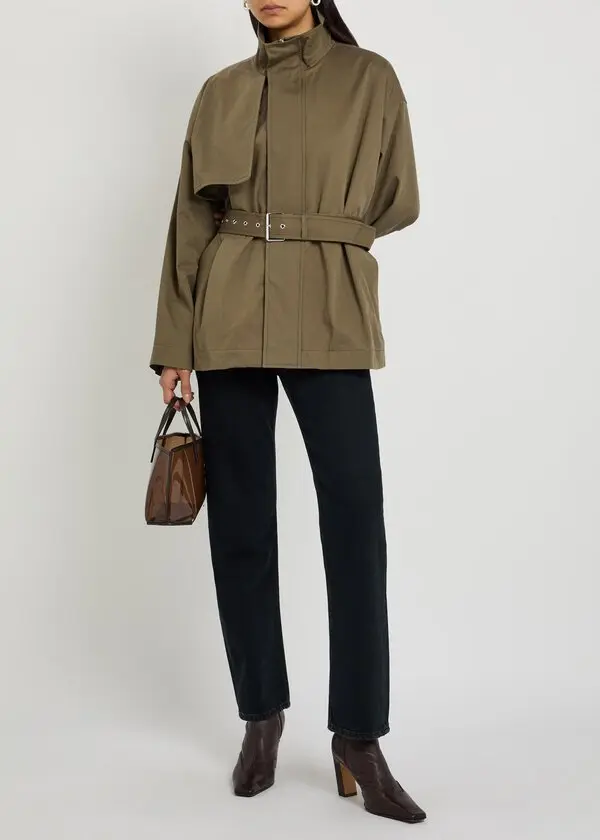 FRAME Belted Cotton Trench Jacket