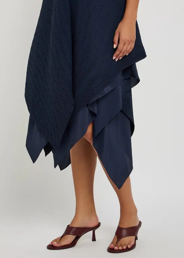 JW Anderson Pleated Asymmetrical Chiffon Midi Dress