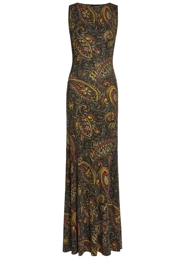 Etro Paisley Jacquard Fine-knit Maxi Dress