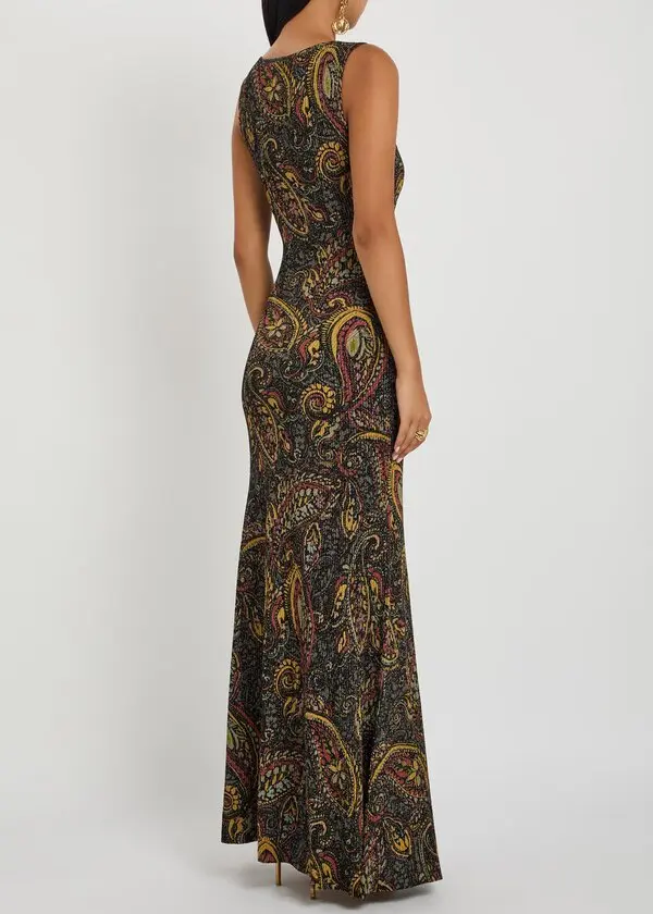 Etro Paisley Jacquard Fine-knit Maxi Dress