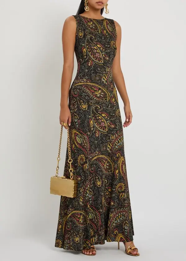 Etro Paisley Jacquard Fine-knit Maxi Dress
