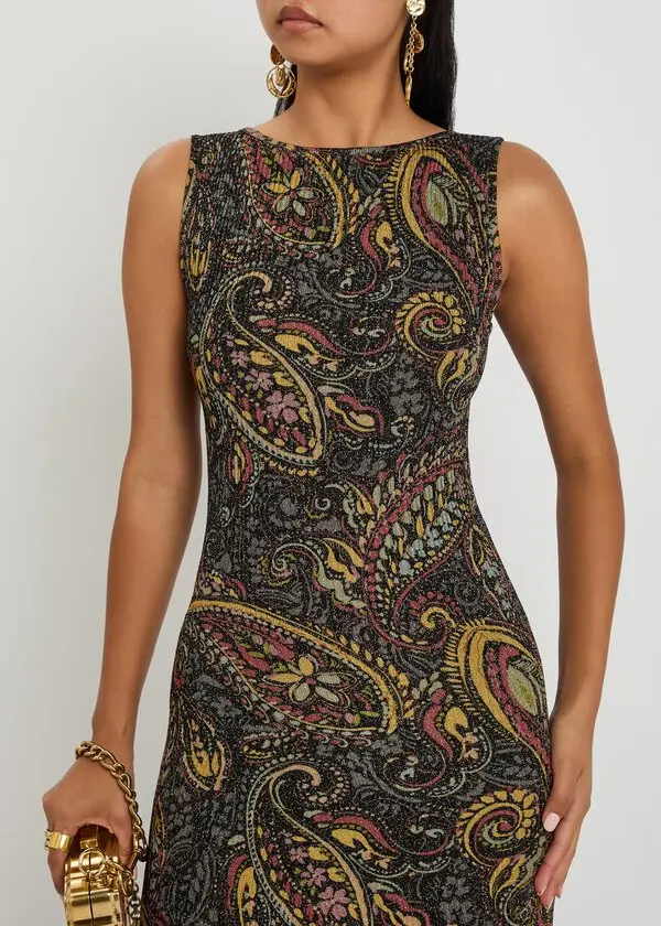 Etro Paisley Jacquard Fine-knit Maxi Dress