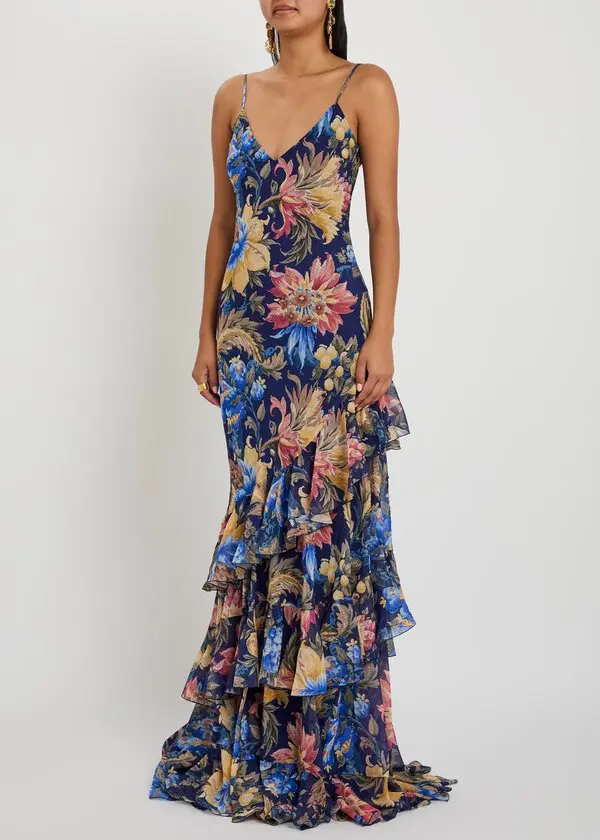 Etro Floral-print Chiffon Maxi Dress