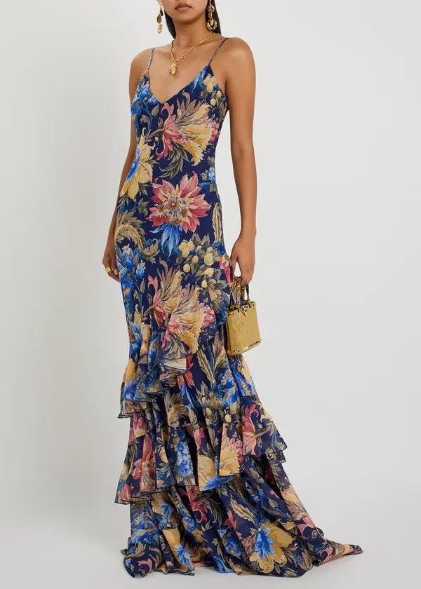 Etro Floral-print Chiffon Maxi Dress