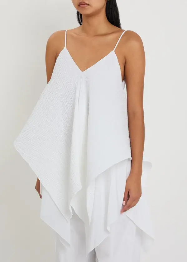 JW Anderson Pleated Asymmetric Chiffon Top