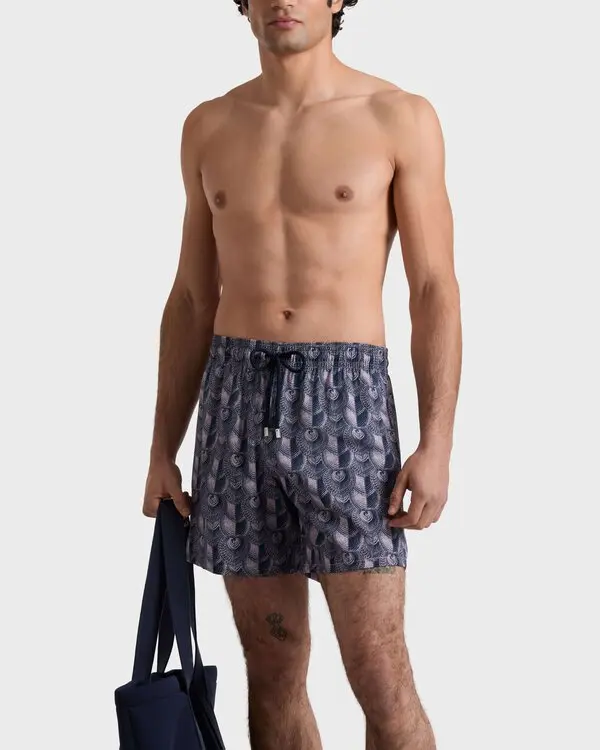 Vilebrequin Heart Shells Ultrafine Wool Swim Trunks - Pink
