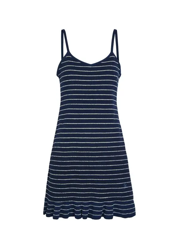 JW Anderson Striped Terry Mini Dress With Logo Embroidery