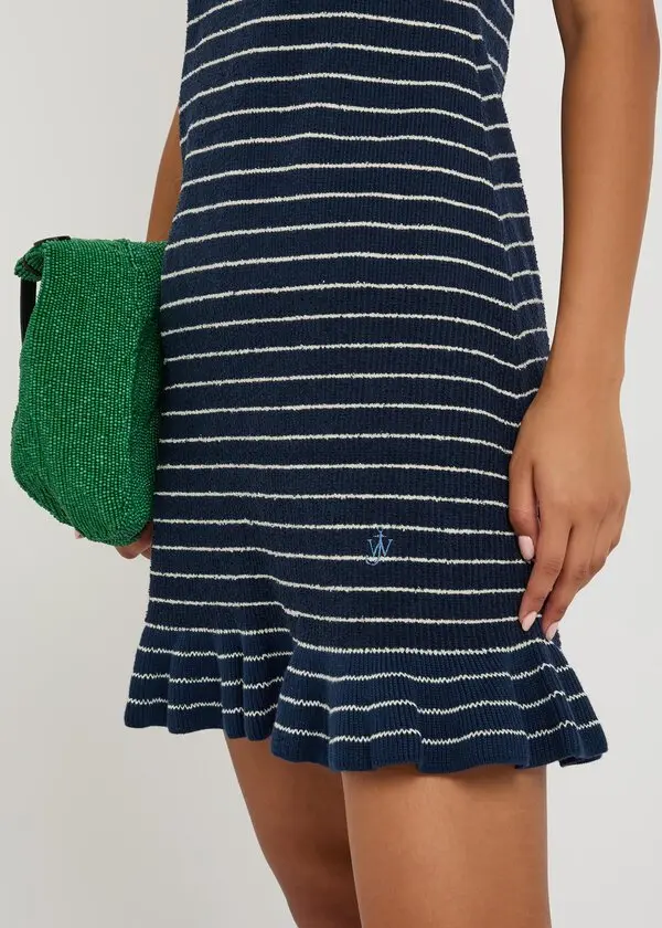 JW Anderson Striped Terry Mini Dress With Logo Embroidery