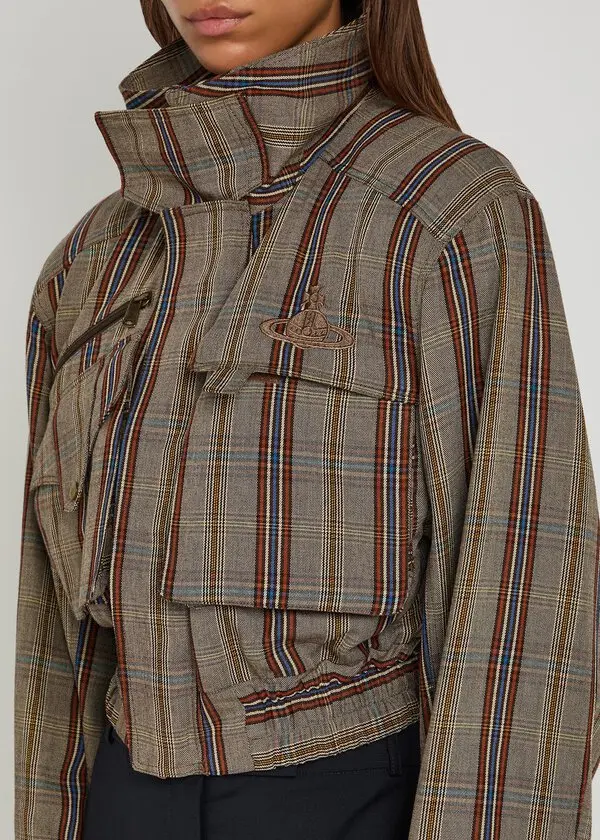 VIVIENNE WESTWOOD Memphis Plaid Woven Bomber Jacket