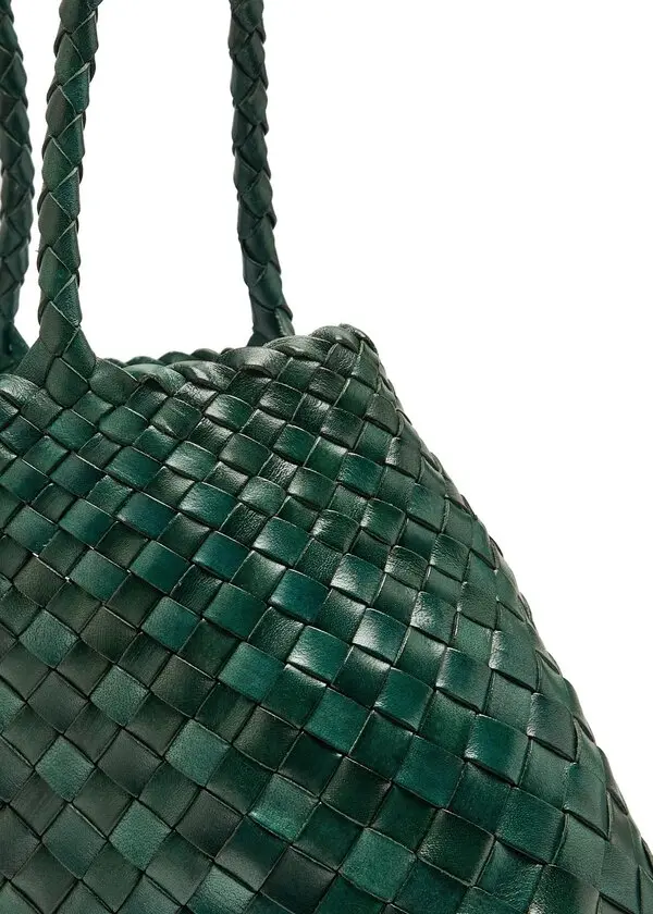 Dragon Diffusion Santa Croce Woven Leather Tote Bag - Dark Green