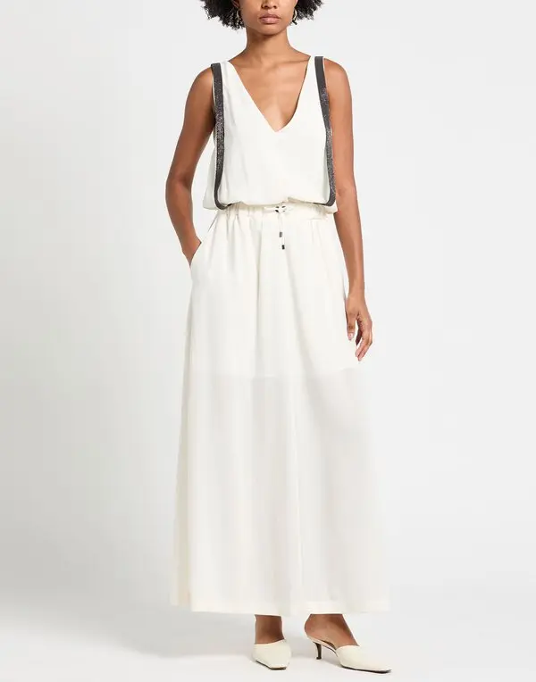 Brunello Cucinelli Ivory Silk Maxi Dress