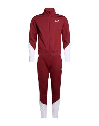 EA7 Tracksuit Burgundy Size Polyester, Elastane