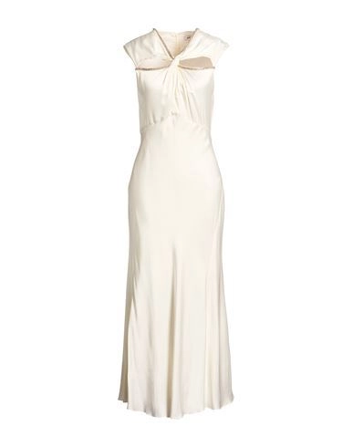 Sandro Off-white Viscose Maxi Dress With Crystal Embellishments