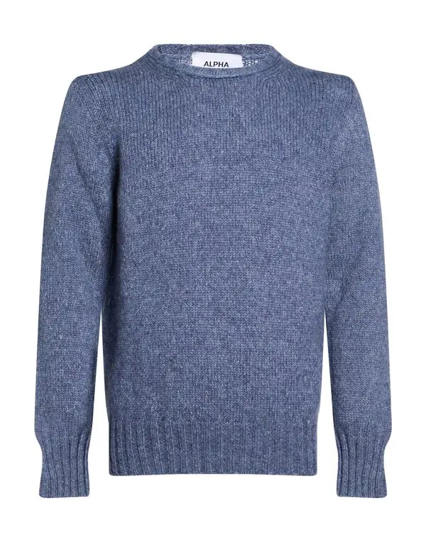 Alpha Studio Sweater In Slate Wool Blend