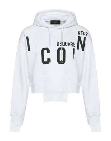 Dsquared2 Cotton French Terry Asymmetrical Graphic Print Hoodie
