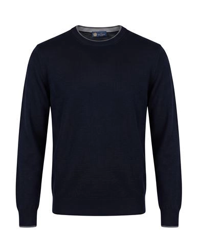 Paul & Shark Virgin Wool And Silk Crewneck Sweater - Midnight Blue