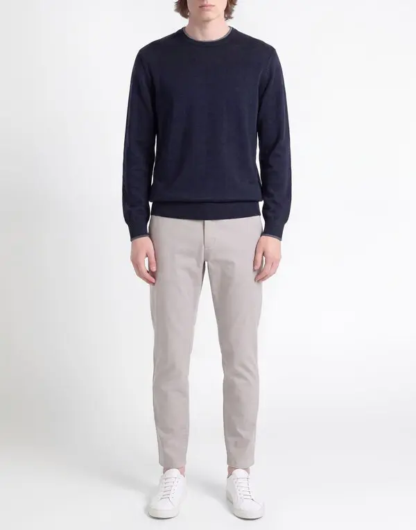 Paul & Shark Virgin Wool And Silk Crewneck Sweater - Midnight Blue