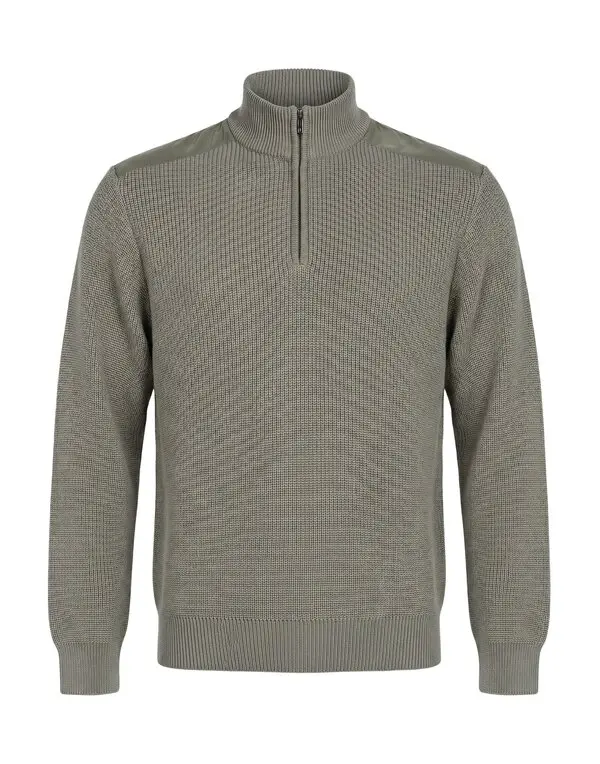 Paul & Shark Virgin Wool And Silk Zip-up Sweater - Grey