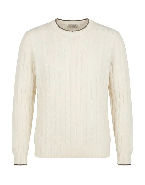 Paul & Shark Sweater Ivory Size Virgin Wool, Cashmere