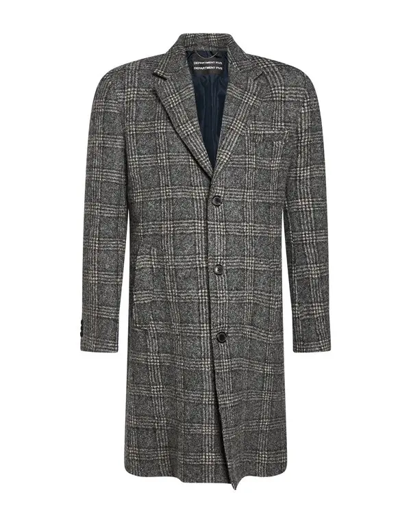 DEPARTMENT 5 Single-breasted Checked Wool Coat