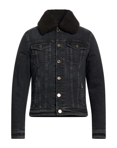 MOORER Denim Trucker Jacket With Shearling Trim
