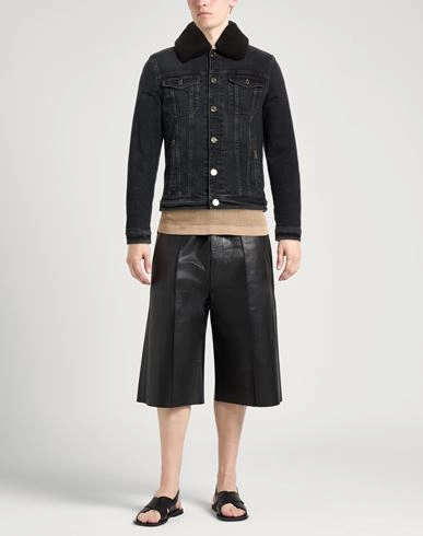 MOORER Denim Trucker Jacket With Shearling Trim