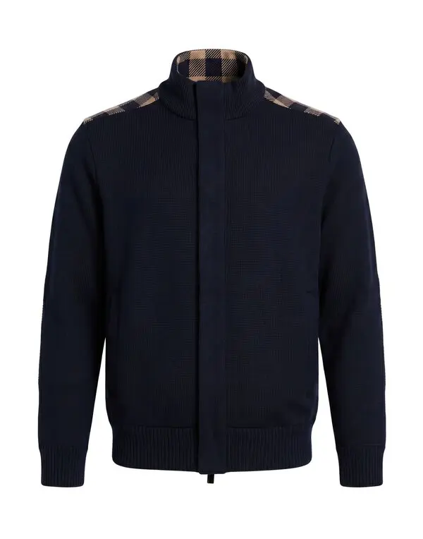 Paul & Shark Virgin Wool Checked Cardigan