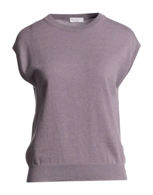 Brunello Cucinelli Lilac Cashmere Sleeveless Crewneck Sweater