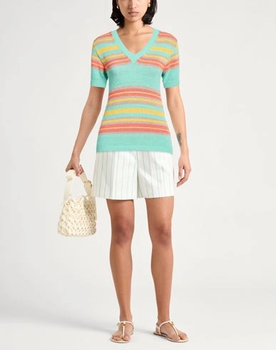 TOD'S Striped V-neck Fine Knit Sweater