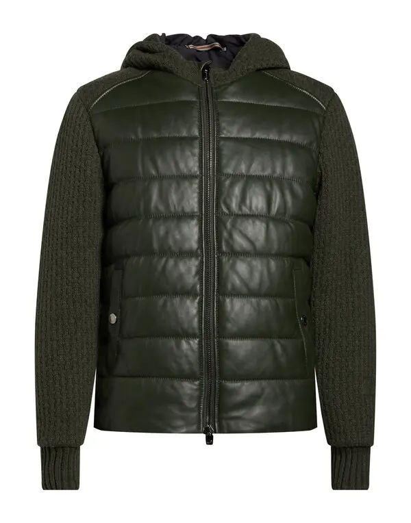 JACOB COHЁN Leather Quilted Hooded Jacket