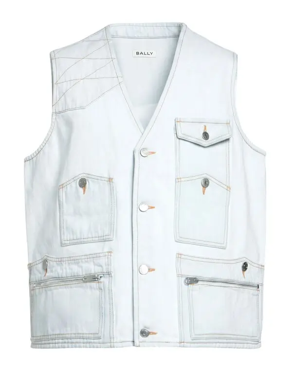 Bally Denim Vest Sky Cotton