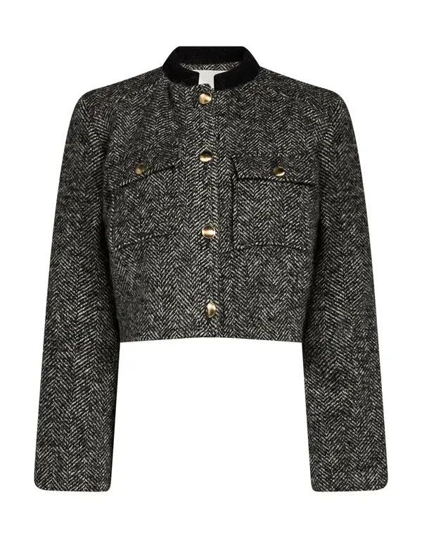 Ba&sh Jacket Charcoal Size Polyester, Wool, Alpaca Wool