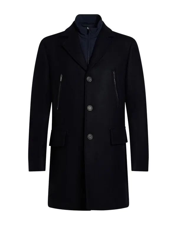 Paul & Shark Midnight Virgin Wool, Nylon, Cashmere Coat