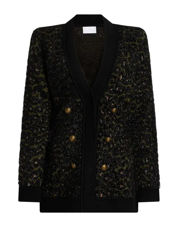 NENETTE Multicolor Metallic Button-embellished Knit Cardigan