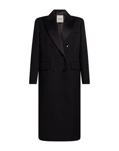 Sandro Double-breasted Wool Blend Coat