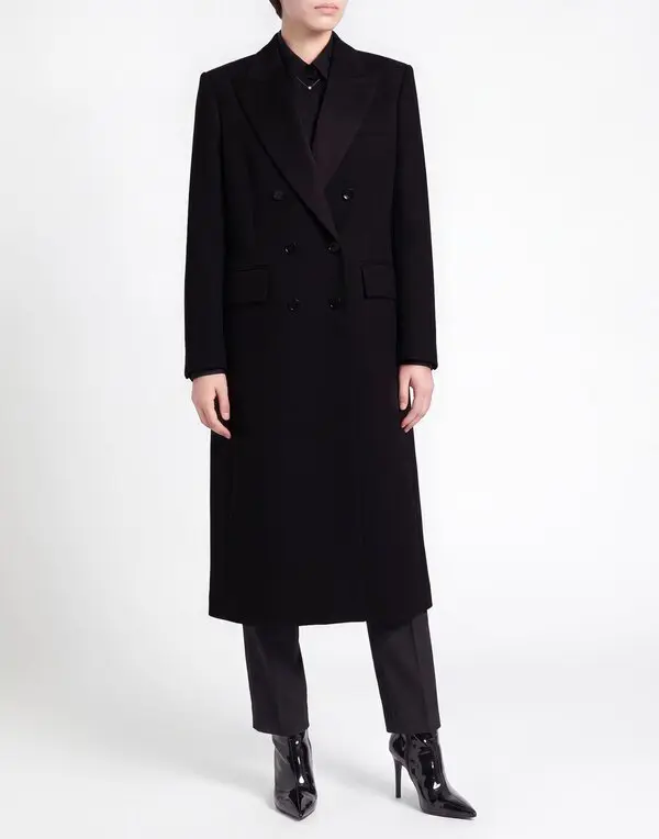 Sandro Double-breasted Wool Blend Coat