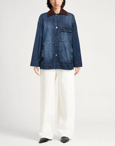 Max & Co. Denim Trucker Jacket With Leather Collar