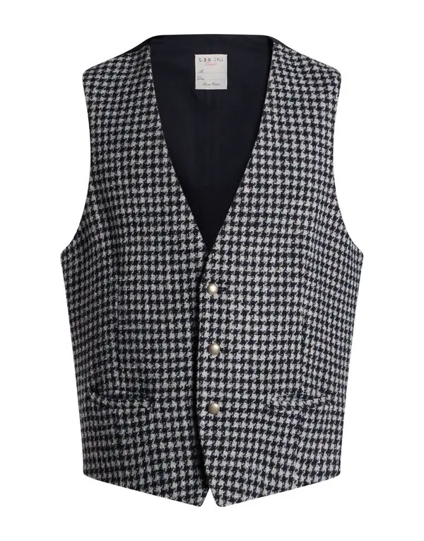 L.B.M. 1911 Houndstooth Textured Wool Blend Vest